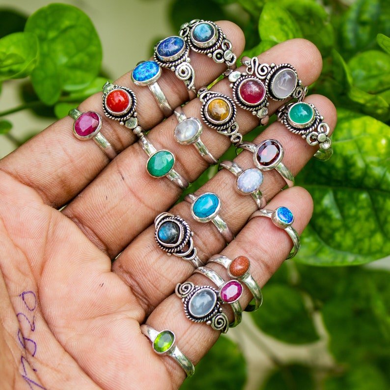 Assorted Crystal Rings Handmade Jewelry Rings Stacking - Etsy