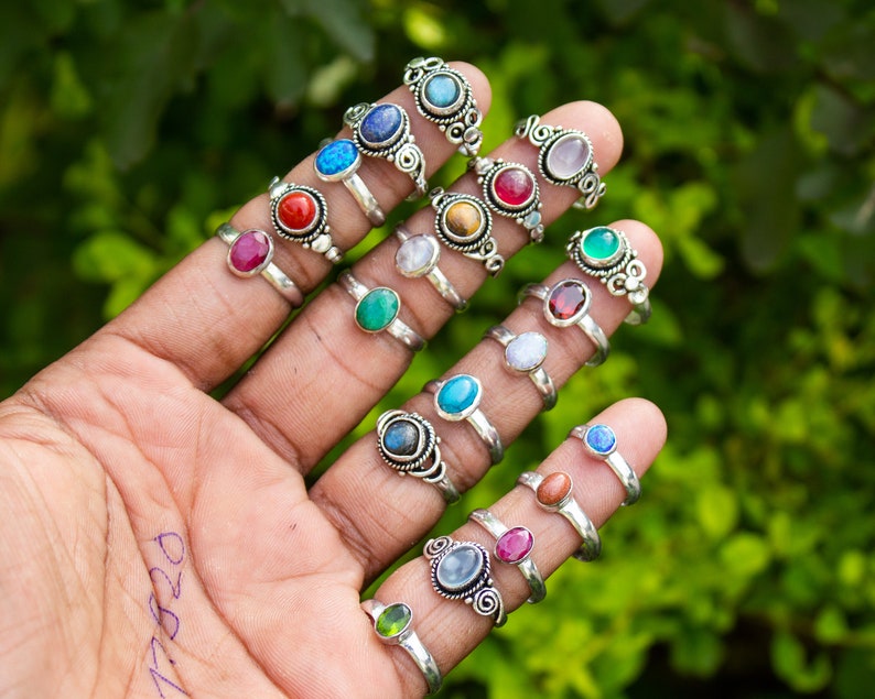 Assorted Crystal Rings Handmade Jewelry Rings Stacking - Etsy