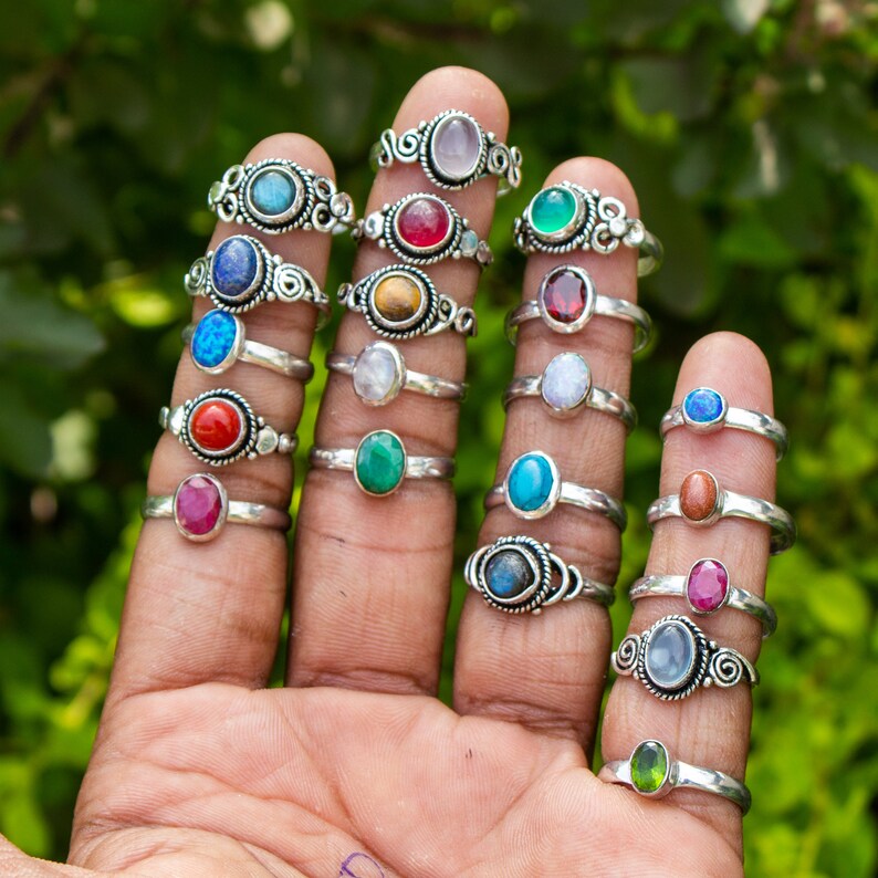 Assorted Crystal Rings Handmade Jewelry Rings Stacking - Etsy