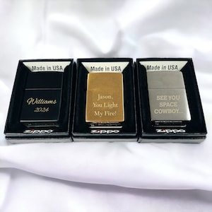 Personalized ZIPPO LIGHTERS for Men Custom Engraved Lighter Groomsmen Fathers Day Gifts for Dad ...