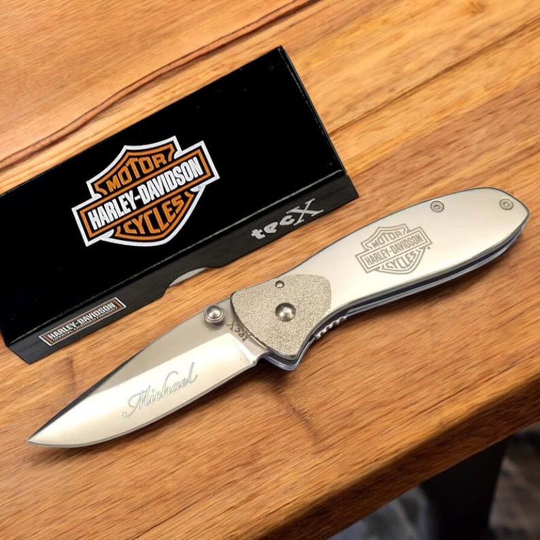 Personalized HARLEY DAVIDSON Pocket Knife Knives Groomsmen Gift for Him ...