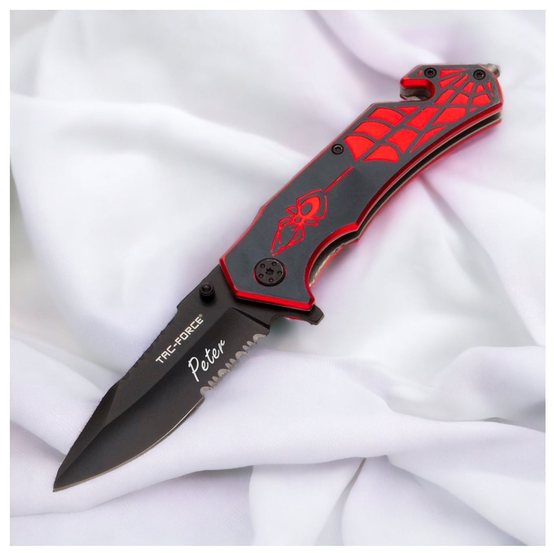 Personalized SPIDERMAN Pocket Knife Groomsmen Birthday Gift for Him Dad ...