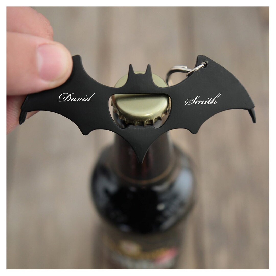 Personalized BAT KEYCHAIN MULTITOOL Bottle Opener Tool Custom Engraved Groomsmen Gifts for Him ...