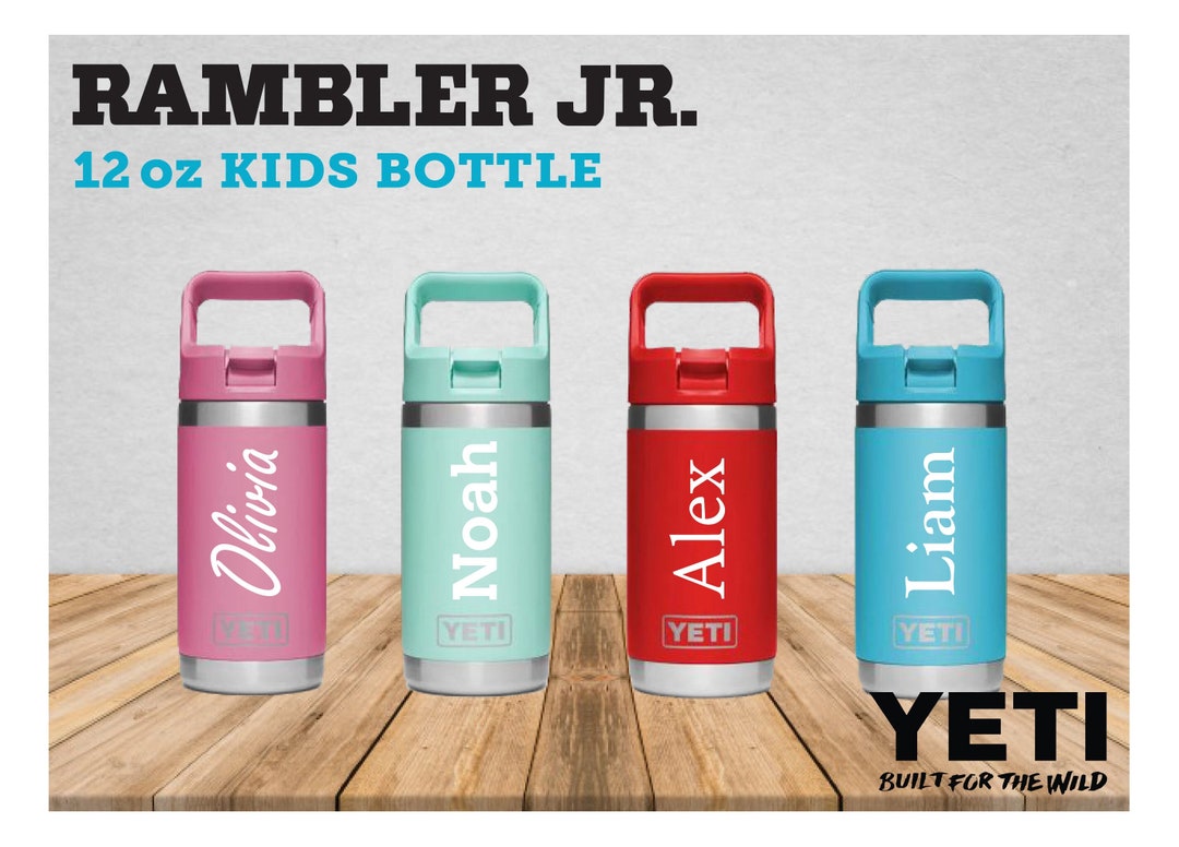 Personalized YETI Jr Kids Tumbler Water Bottle Straw Cap Junior Rambler ...