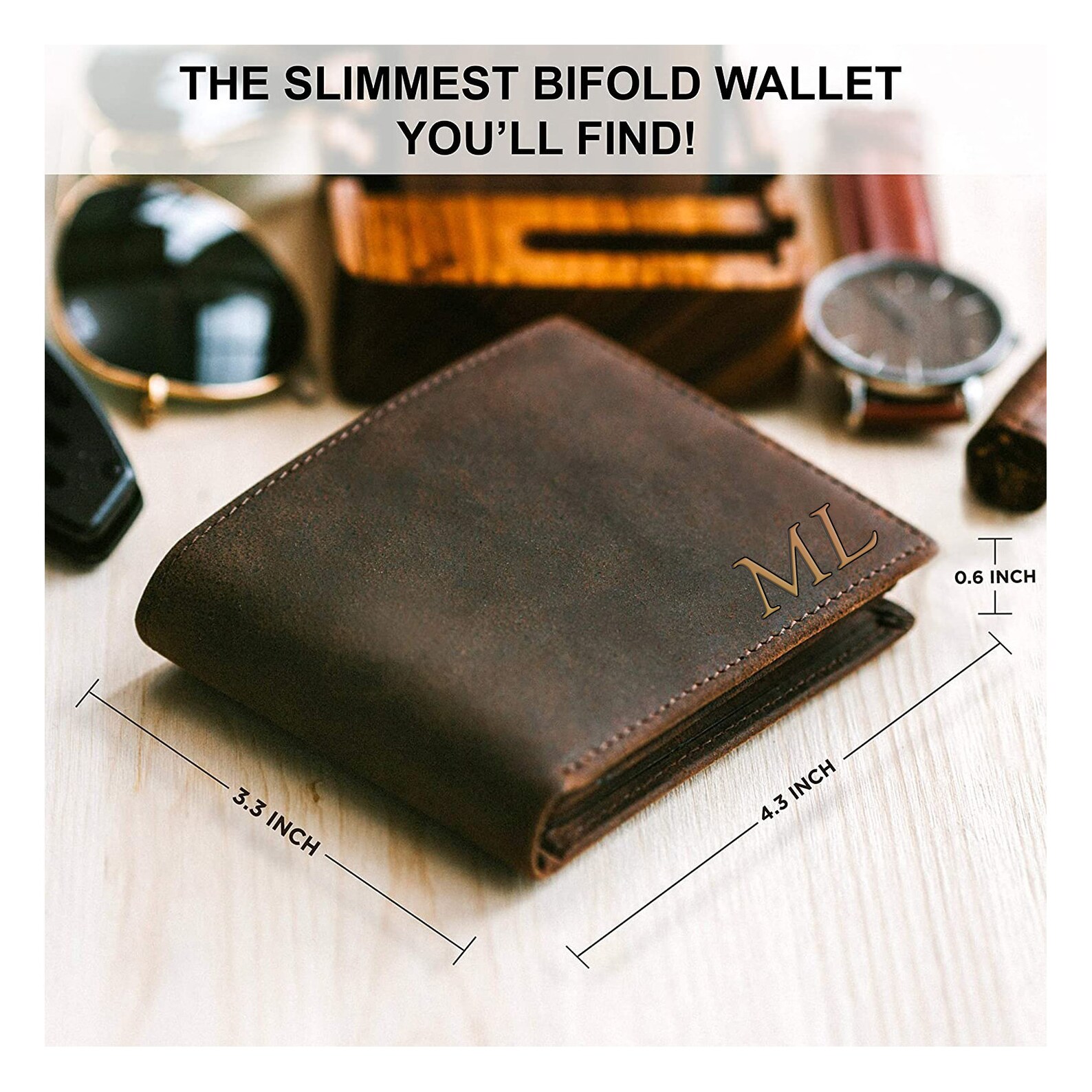 Personalized LEATHER WALLET Slim Wallets Top Grain RFID Handmade ...