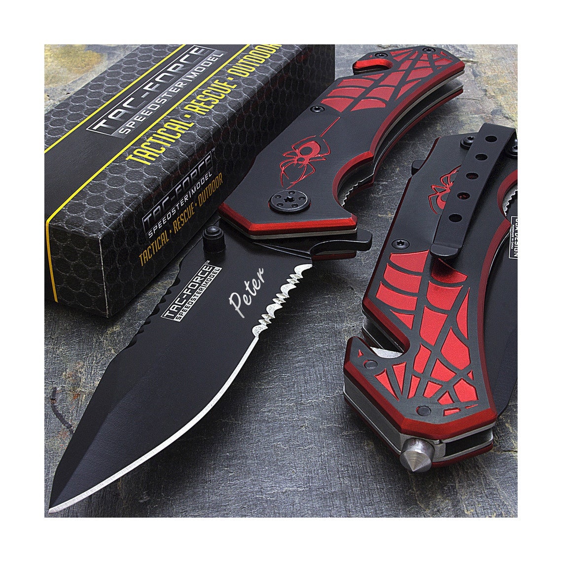Personalized SPIDERMAN POCKET KNIFE Gifts for Him Red Black - Etsy