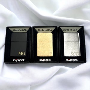 Personalized ZIPPO LIGHTERS for Men Women Custom Engraved Lighter Groomsmen Gifts for Him Dad ...