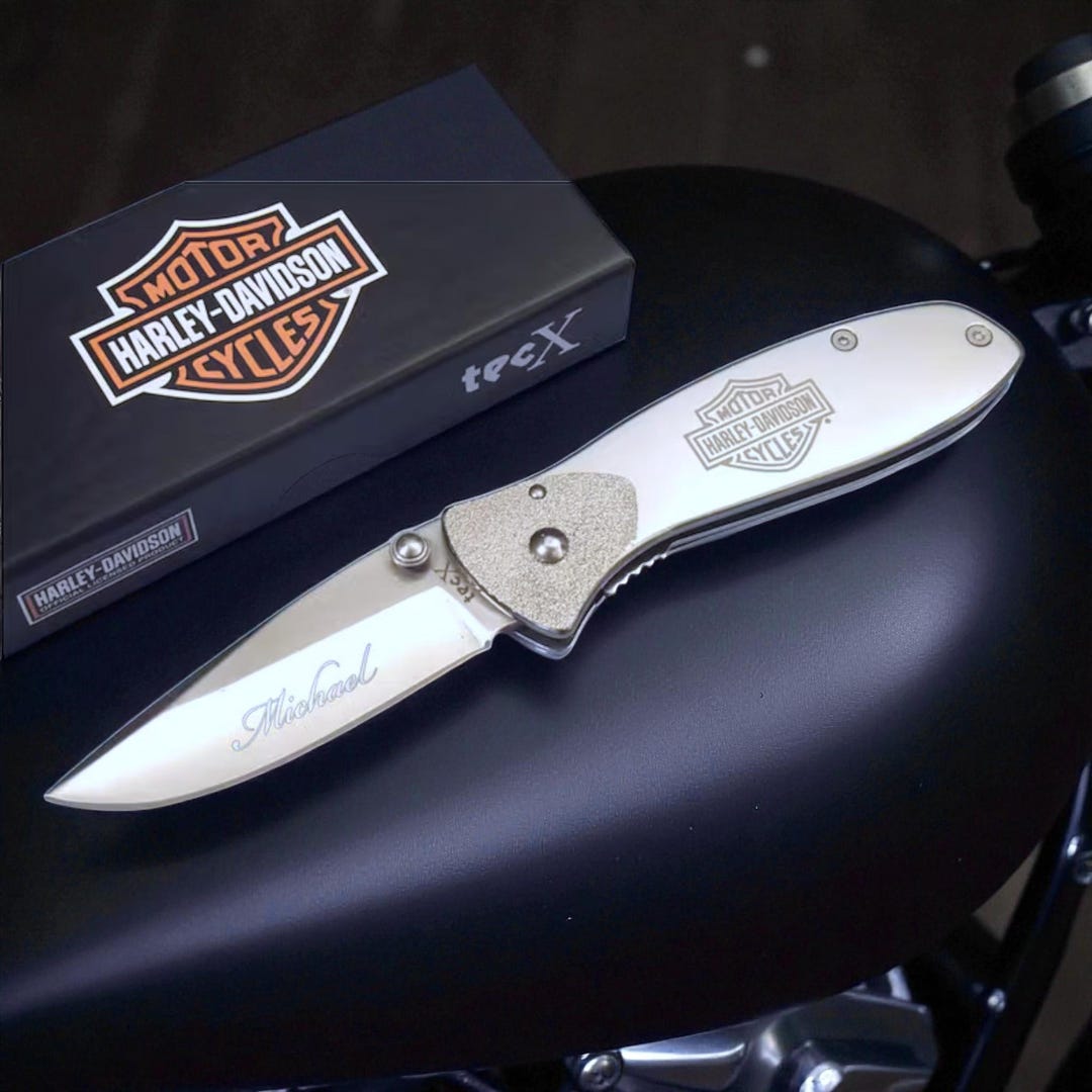 Personalized HARLEY DAVIDSON Pocket Knife Motorcycle Bike Birthday Gift ...