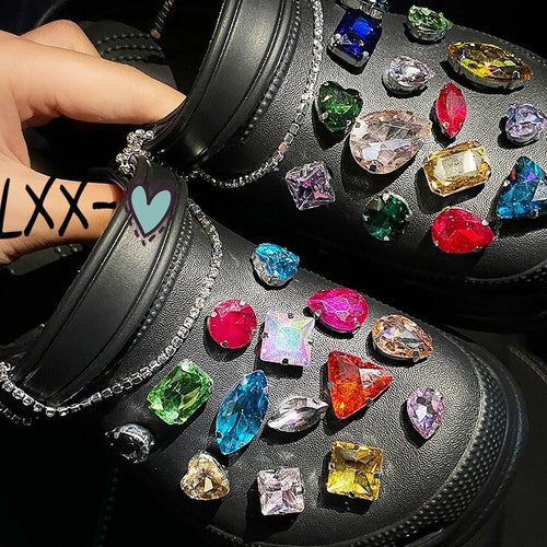 Rhinestone Clog Charms Set of 28 White & Purple Bling Diamond - Etsy