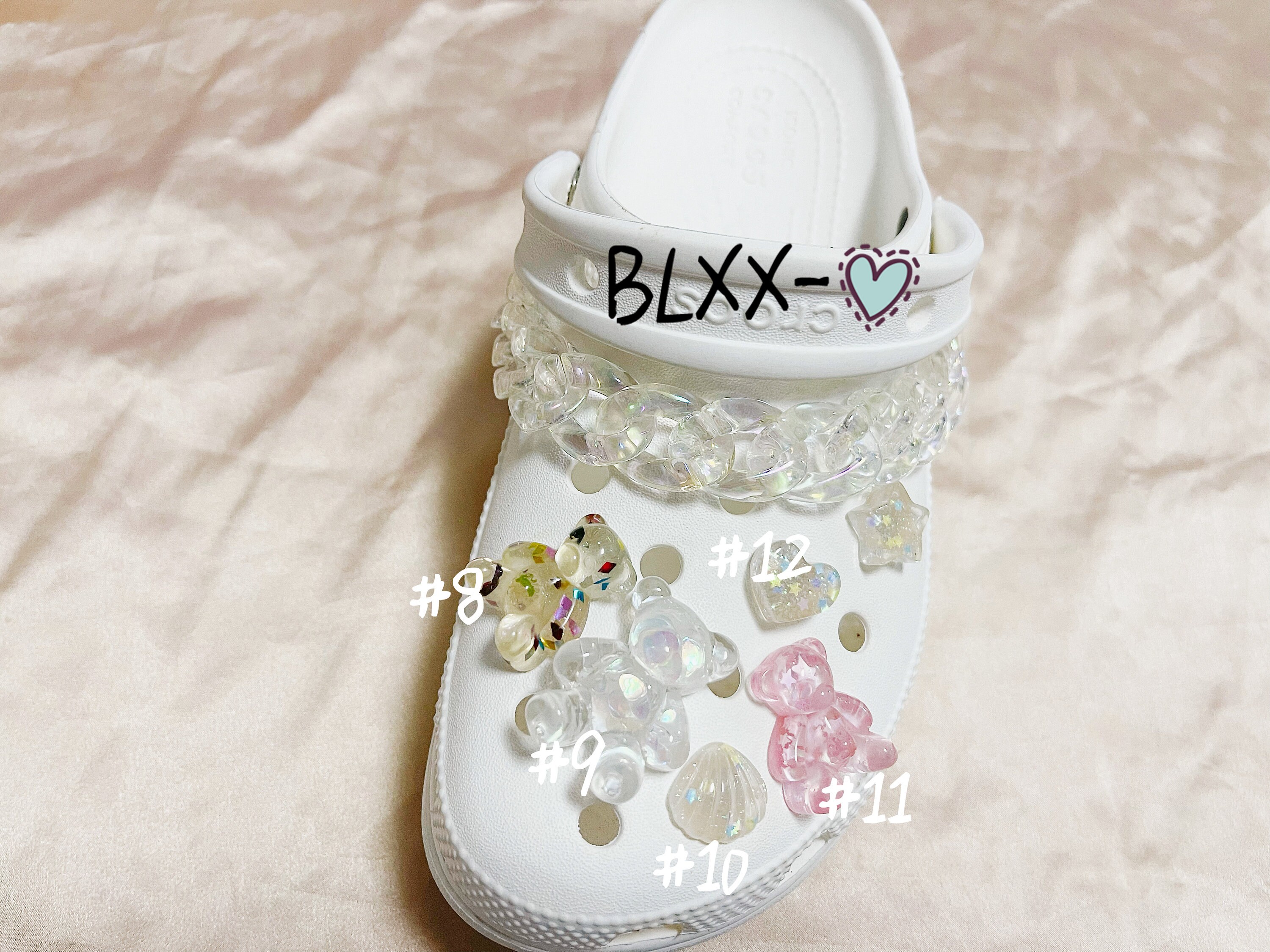 Pink Style Clog Charms Set of 14 With Chain Cute Bear Charms - Etsy