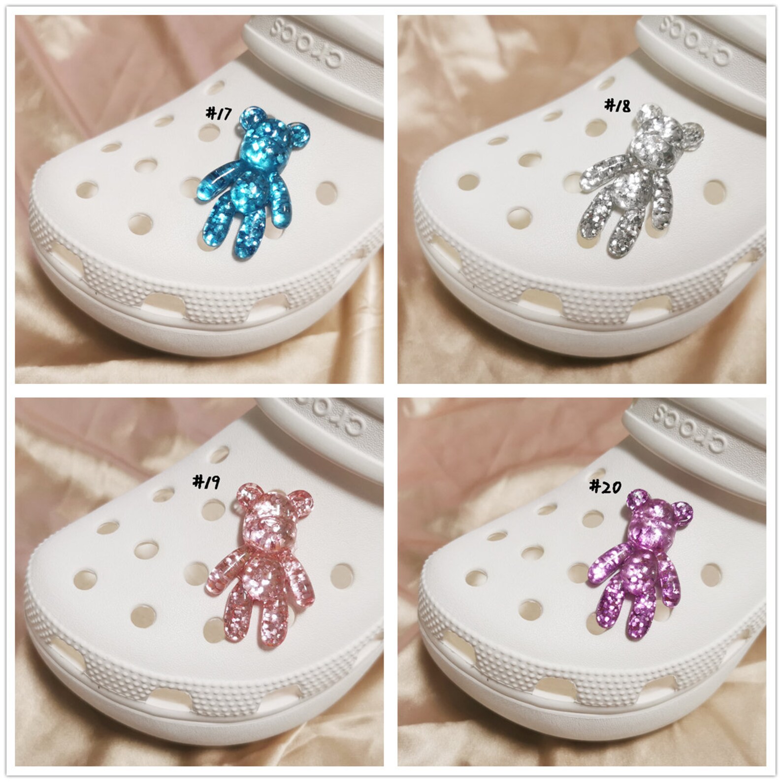 Bear Clog Charms Cute Glitter Bear Shoe Ornaments Clog - Etsy