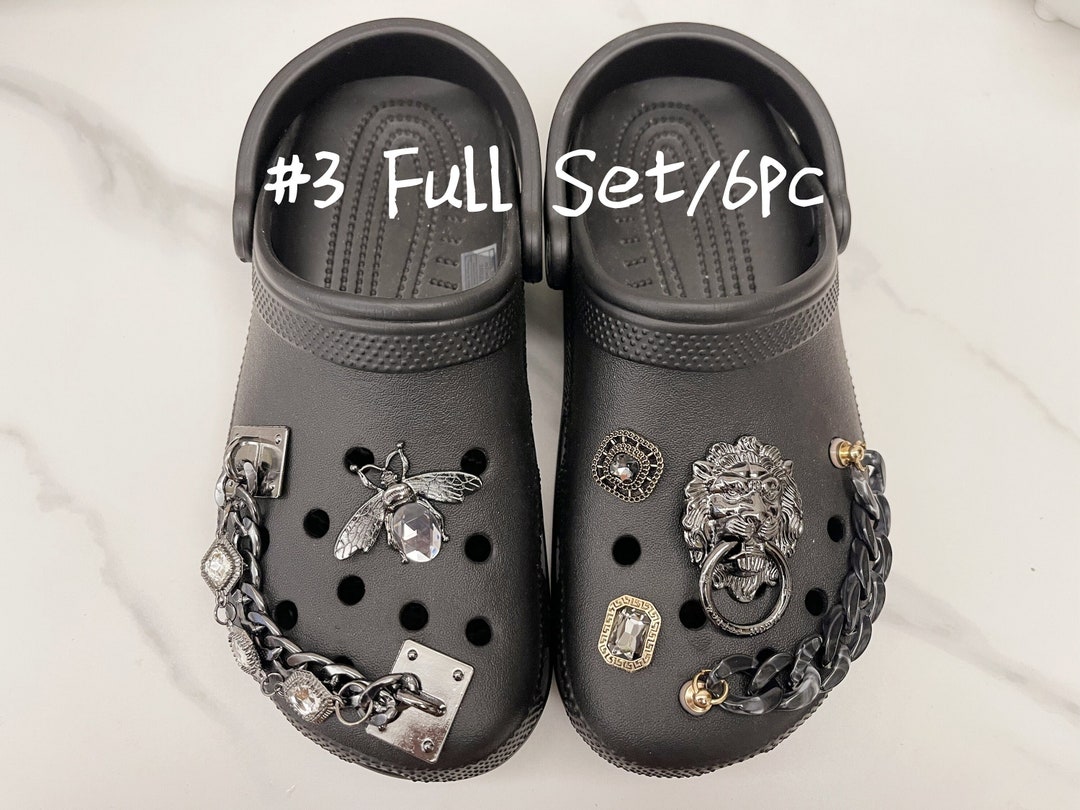 Punk Shoe Charms Set of 4or6 With Chain, Lion Head, Leopard Head ...