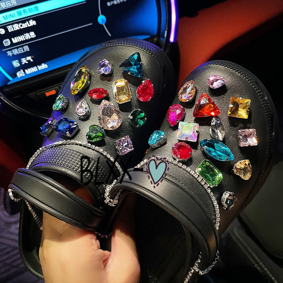 Rhinestone Clog Charms Set of 28 With Strap Chain Mix-color - Etsy