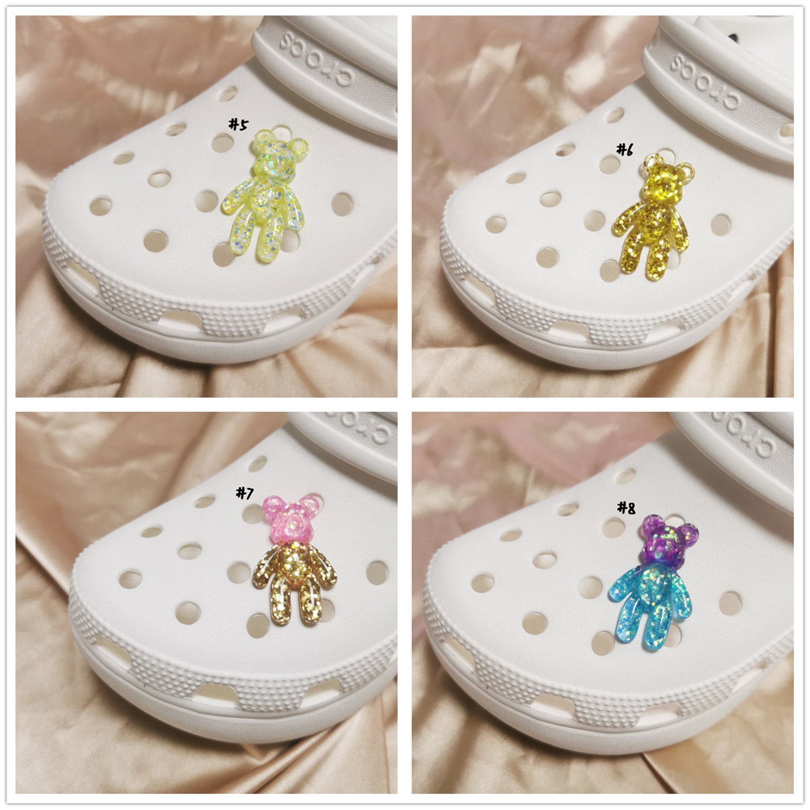 Bear Clog Charms Cute Glitter Bear Shoe Ornaments Clog - Etsy