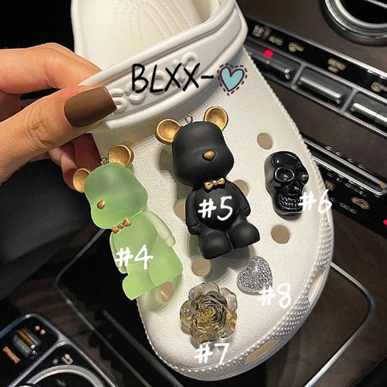 Jelly Color Bear Shoe Charms Set of 8 With Chain Cute Girl | Etsy