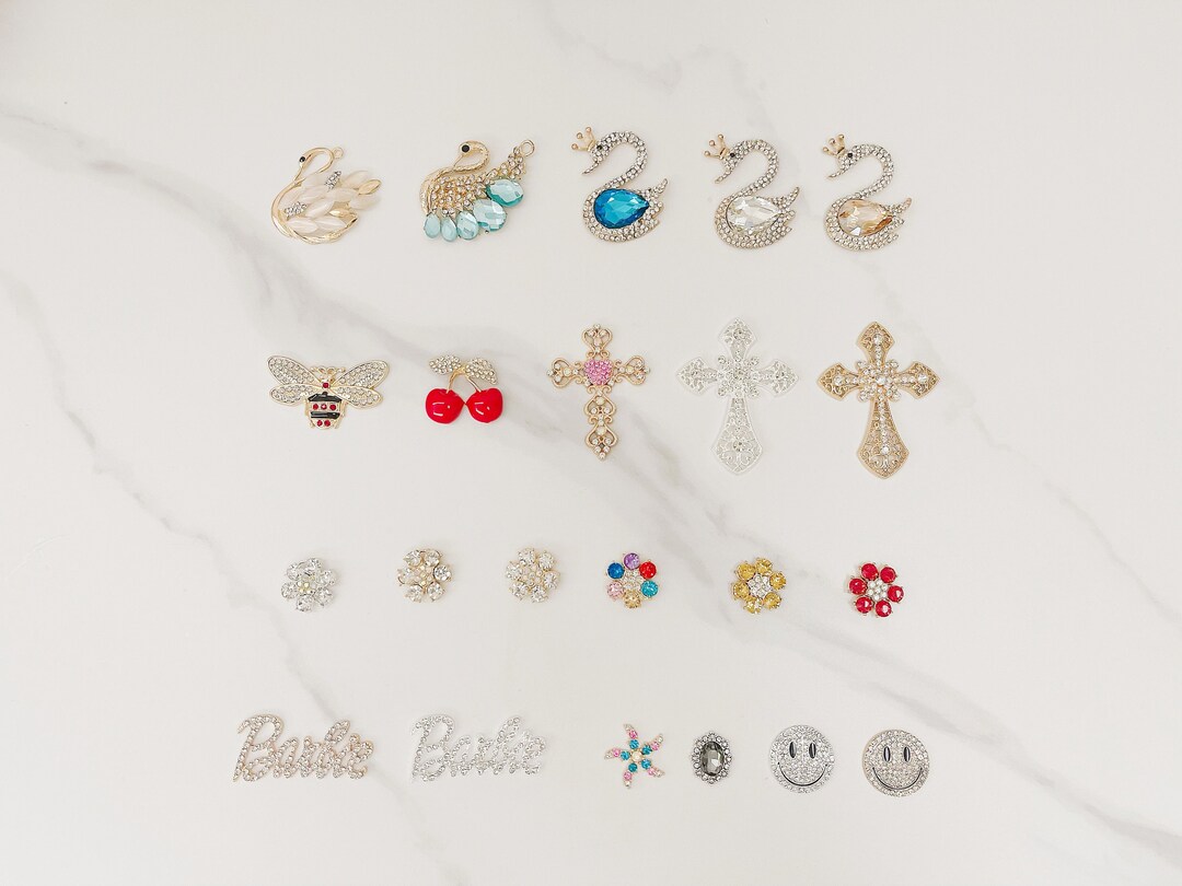 Bling Flower/smiley Rhinestones Shoe Charms Girls Adult Kids Women Gift ...