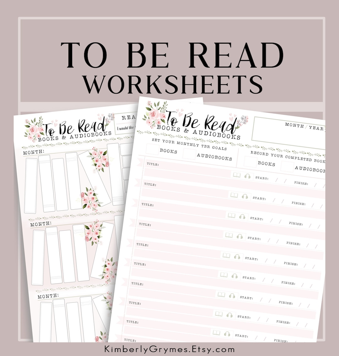 TBR {to Be Read} Worksheets | Downloadable & Printable - Etsy