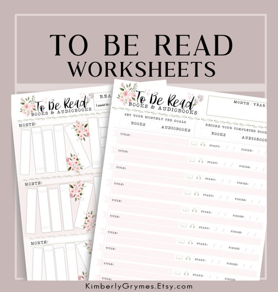 TBR to Be Read Worksheets Downloadable & Printable - Etsy