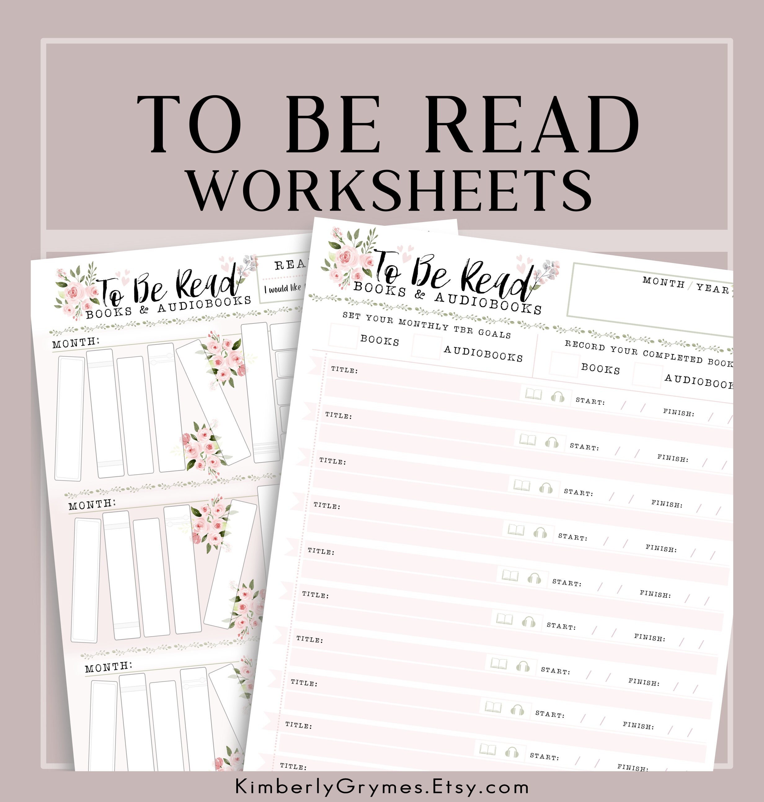 TBR {to Be Read} Worksheets | Downloadable & Printable - Etsy