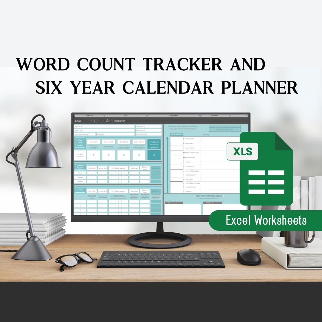 UPDATED Word Count and Progress Tracker PLUS Six Year Calendar Planner ...