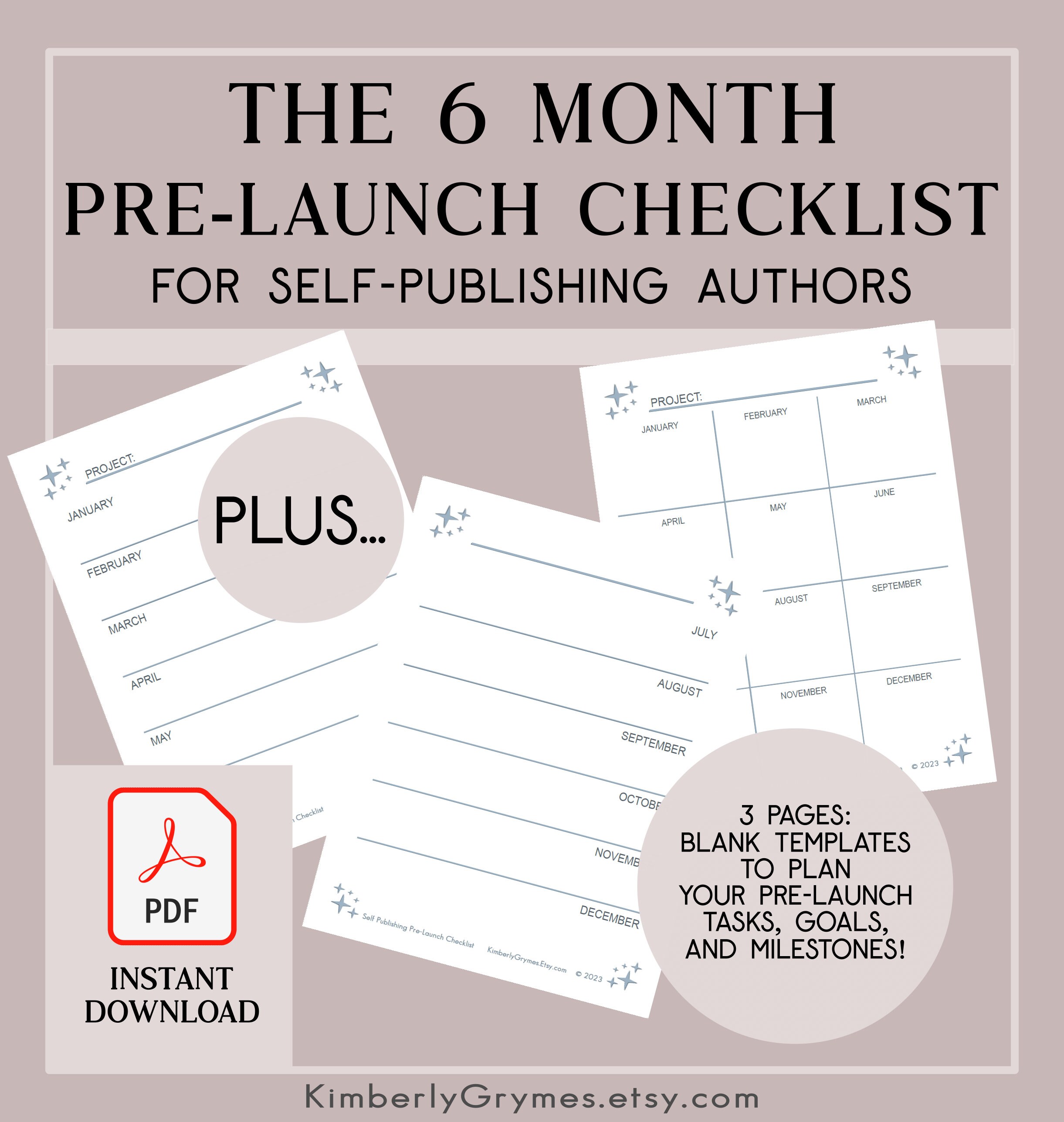The 6 Month Pre-launch Checklist for Self Publishing Authors - Etsy