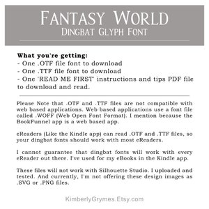 Fantasy World Dingbat Font - Etsy