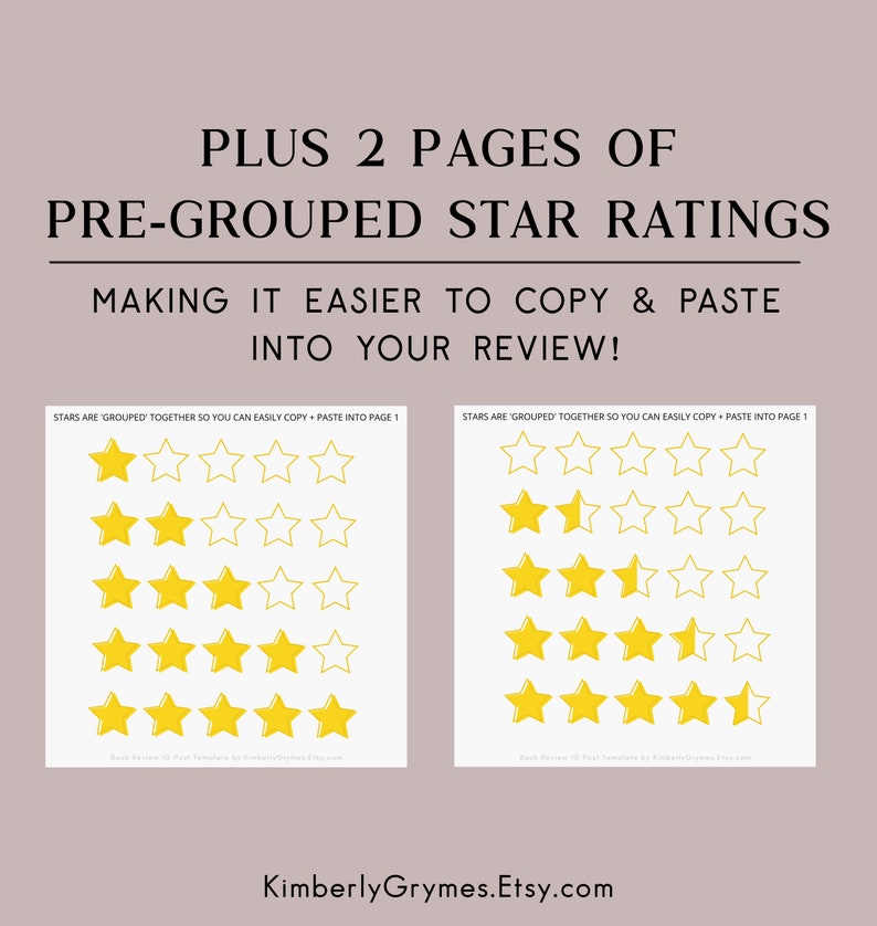 Book Review Instagram Post Canva Template - Etsy