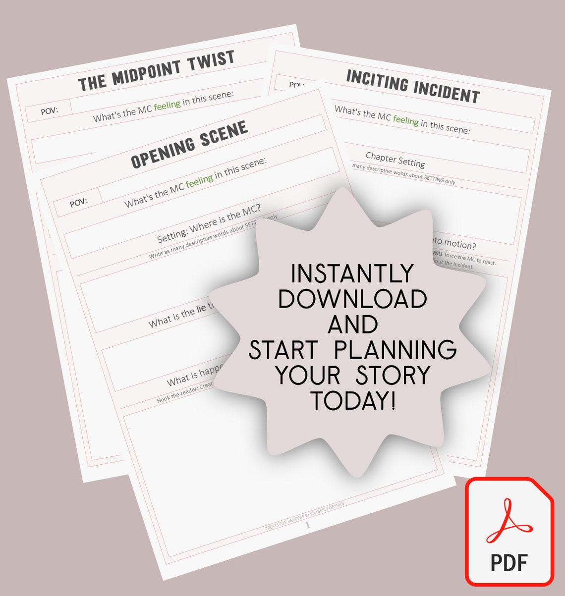 PDF 17 Scene Story Outline Worksheets - Etsy