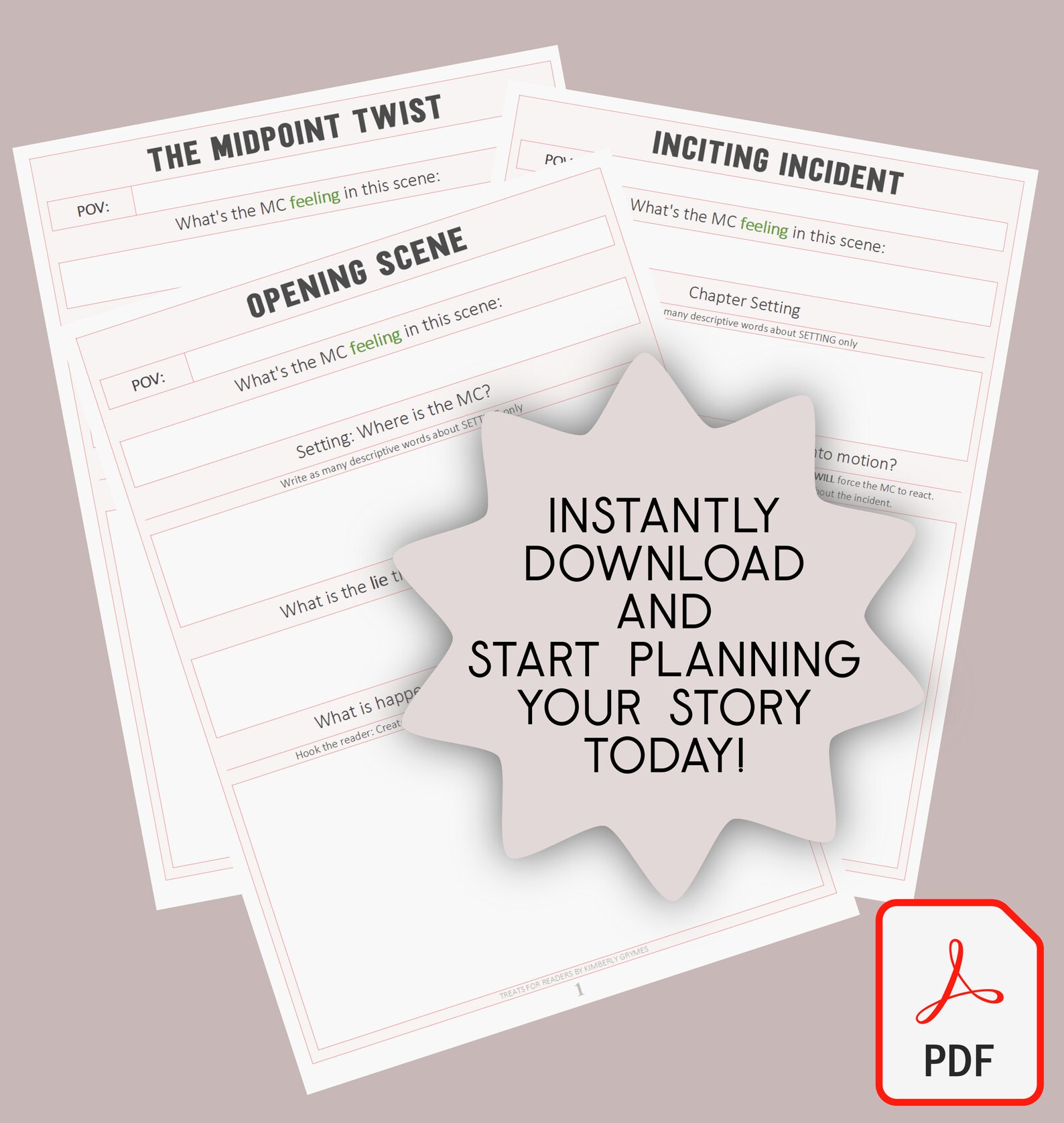 PDF 17 Scene Story Outline Worksheets - Etsy