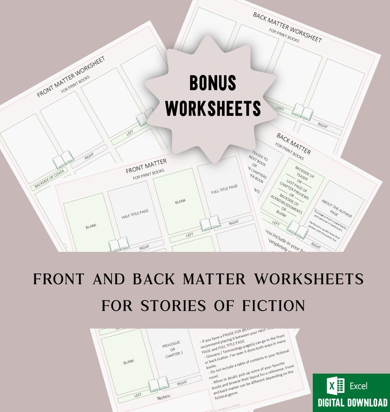 Excel Plan That Story Bundle Pack for Fictional Stories - Etsy Canada