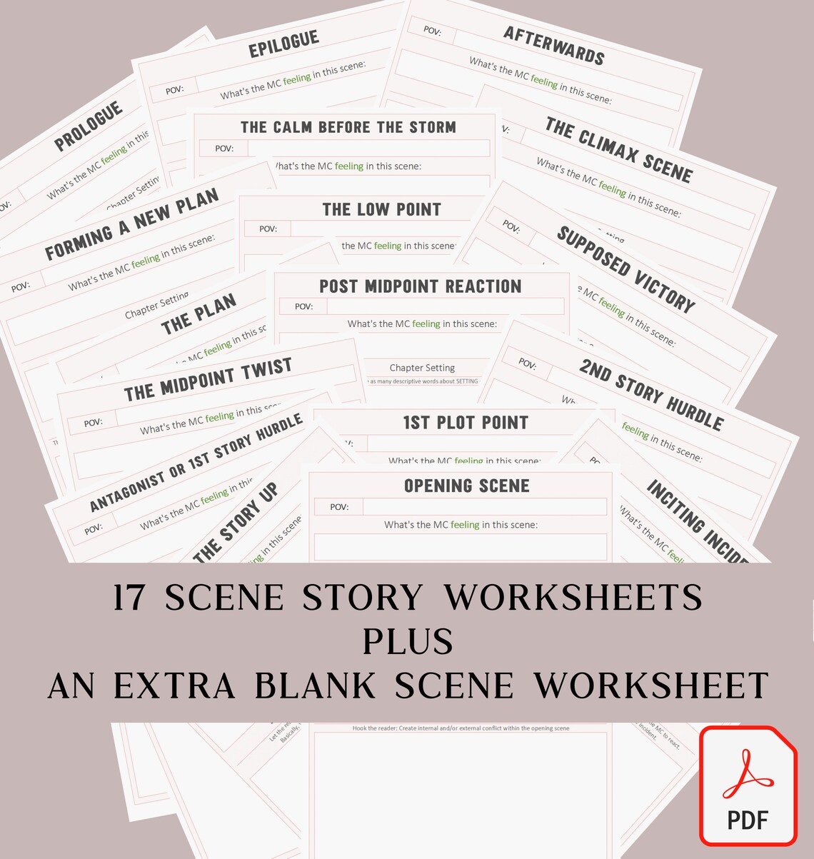 PDF 17 Scene Story Outline Worksheets | Etsy