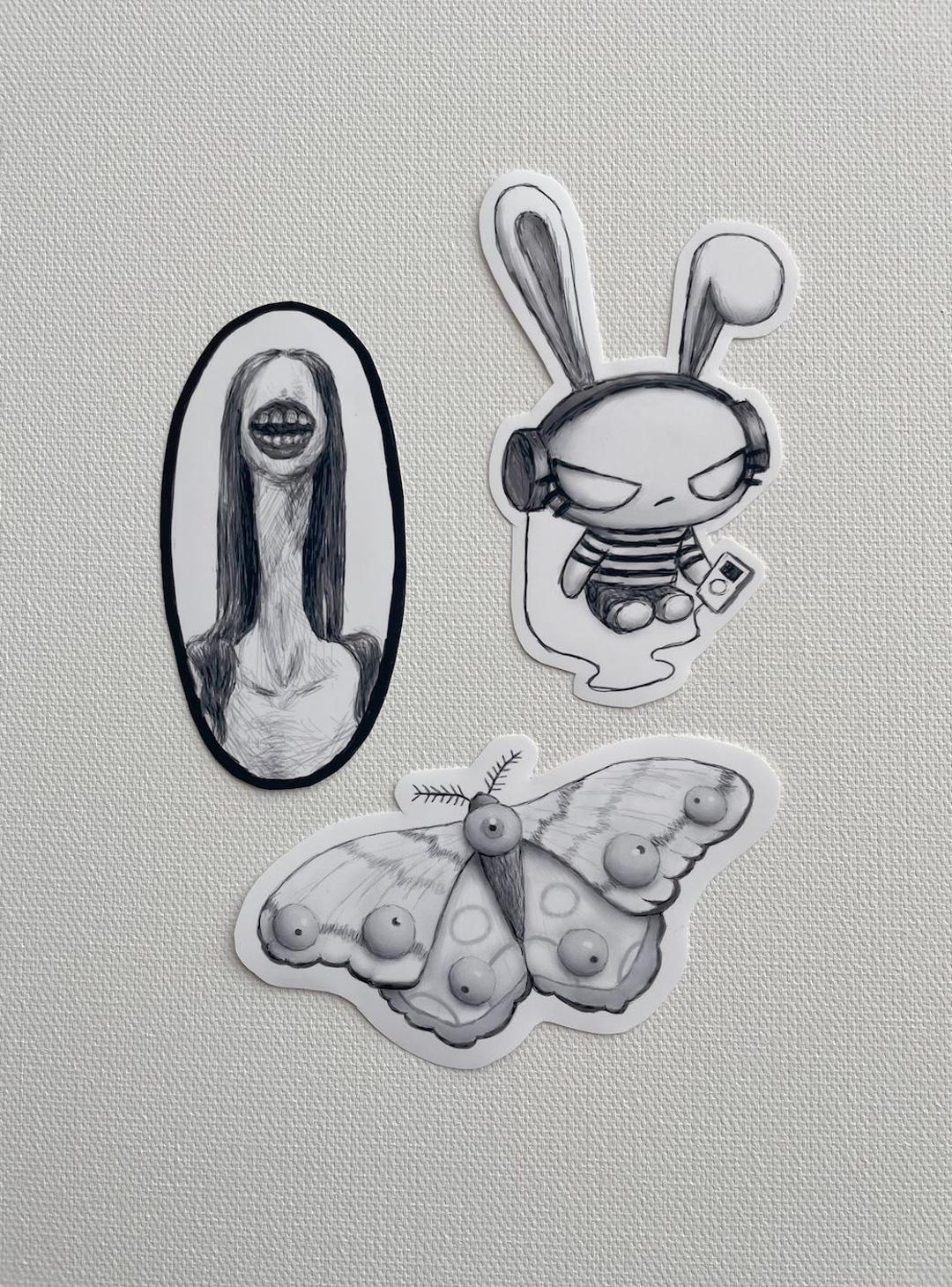 Gothic/emo Stickers - Original Art - Etsy