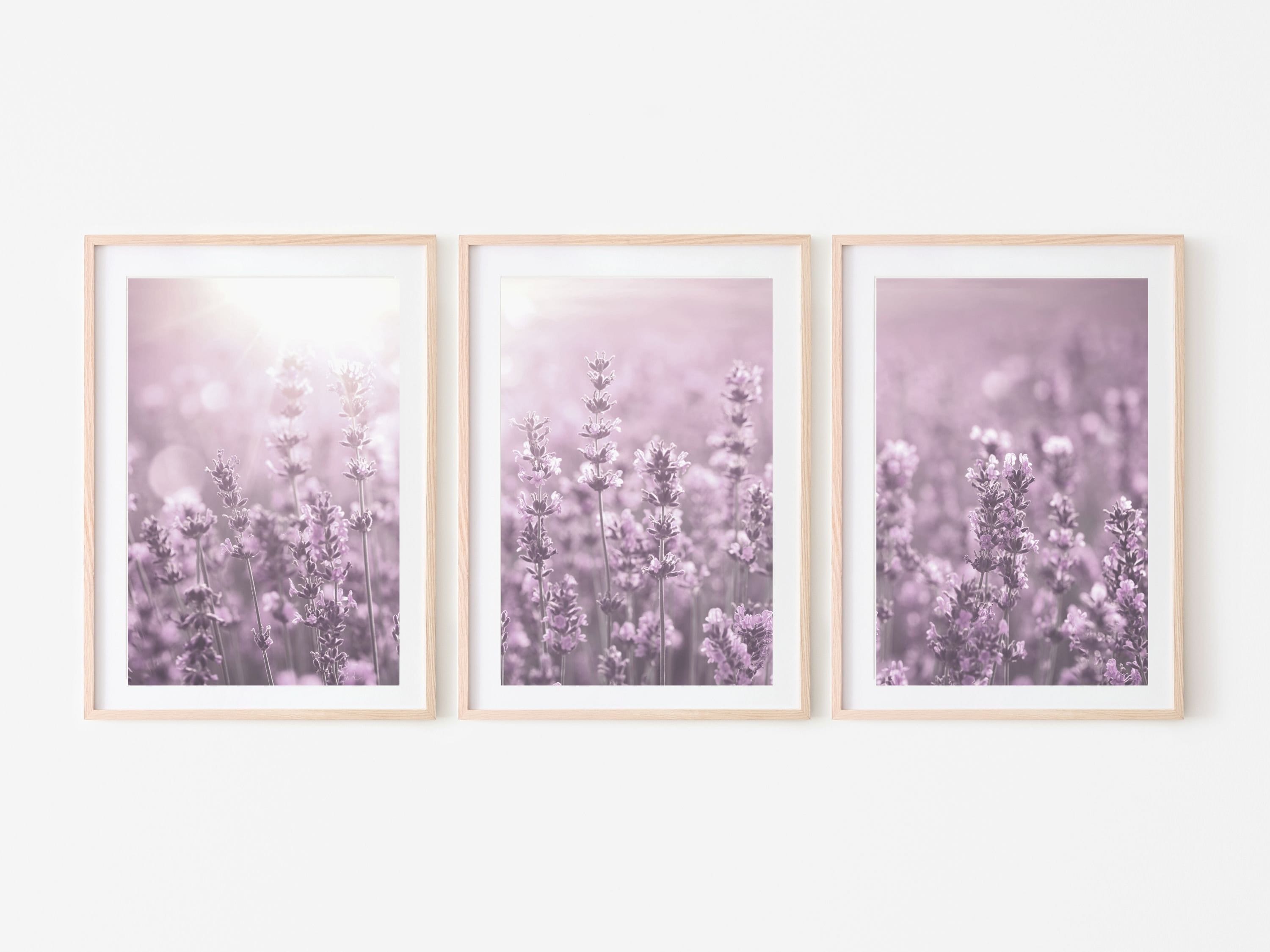 Lavender Wall Art Set of 3 Prints Purple Wildflower Print Set - Etsy