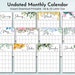 Undated Floral Monthly Planner Printable Perpetual Calendar - Etsy