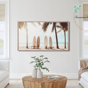 Samsung Frame TV Art, Coastal Landscape, Frame TV Art Summer, Palm ...