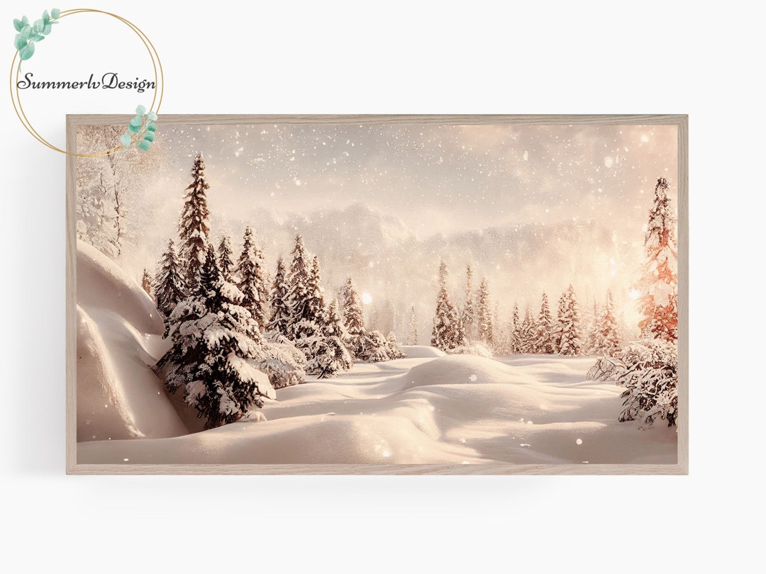 Samsung Frame TV Art, Winter Wonderland, Snowy Forest Landscape ...