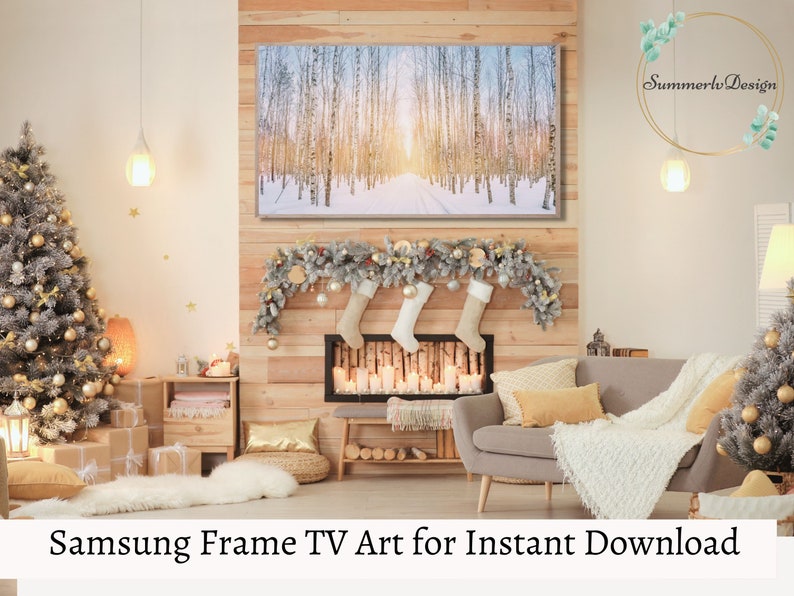 Samsung Frame TV Art, Winter, Frame TV Art, Snowy Forest, Winter ...