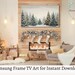 Christmas Frame TV Art, Winter Pine Tree Forest Painting, Christmas ...