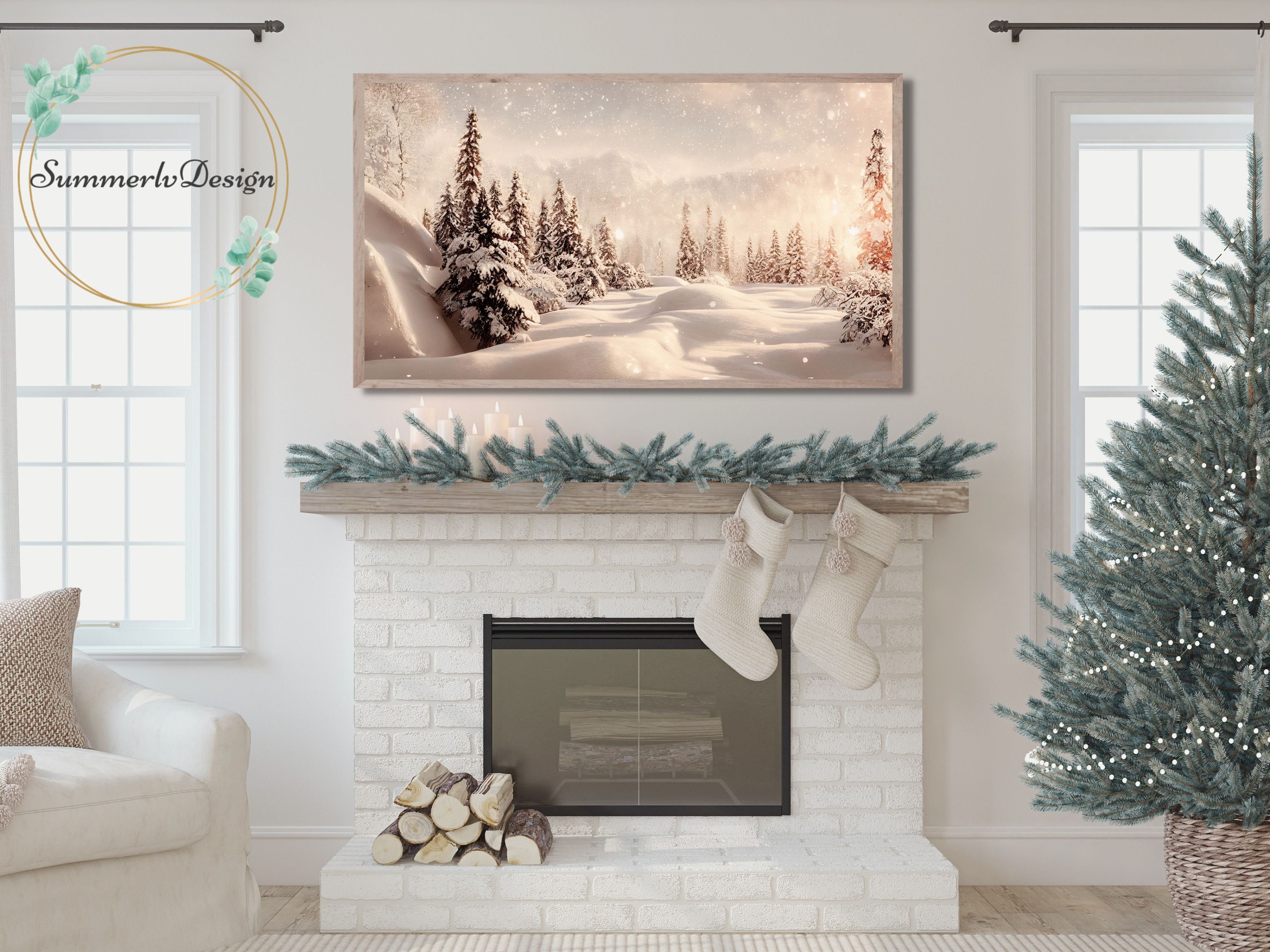 Samsung Frame TV Art Winter Wonderland Snowy Forest - Etsy