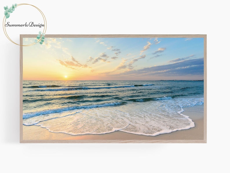 Samsung Frame TV Art Ocean Frame TV Art Beach Sunset/sunrise - Etsy
