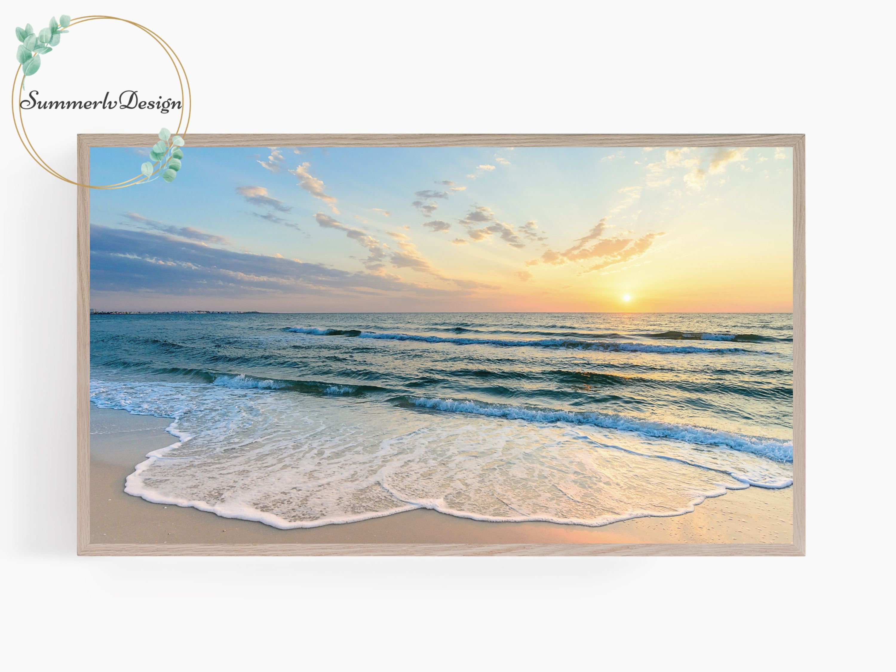 Samsung Frame TV Art Ocean Frame TV Art Beach Sunset/sunrise - Etsy