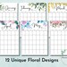 Undated Floral Monthly Planner Printable Perpetual Calendar - Etsy