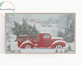 Samsung Frame TV Art Vintage Christmas Painting Winter - Etsy