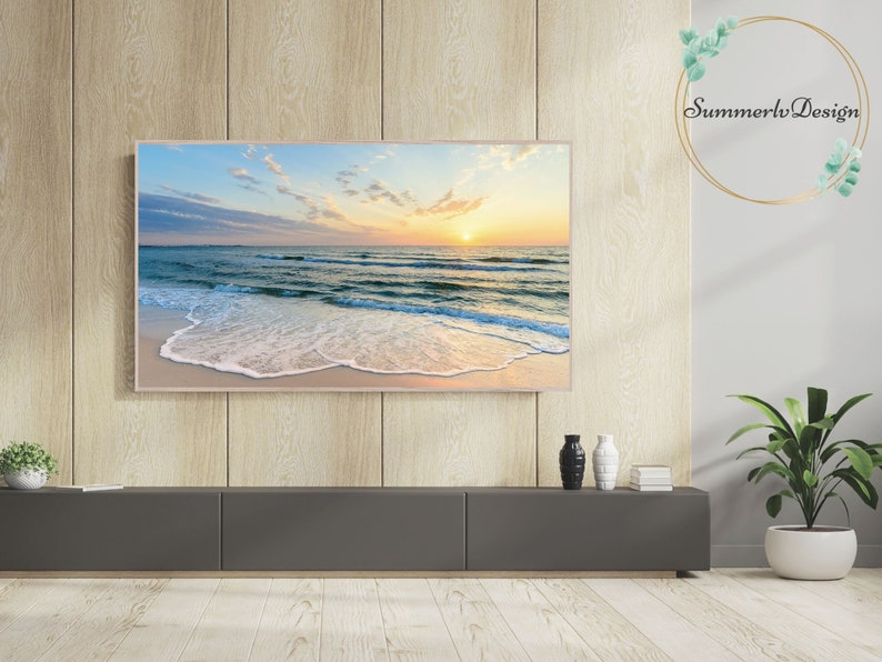 Samsung Frame TV Art Ocean Frame TV Art Beach Sunset/sunrise | Etsy