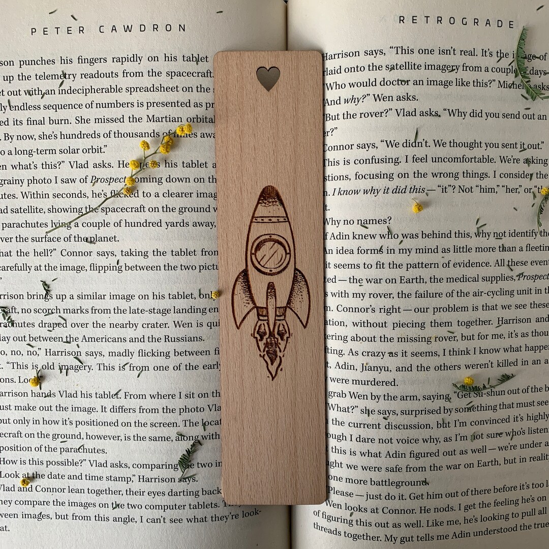 Wooden Bookmark Rocket Wooden Bookmark Book Accessories - Etsy