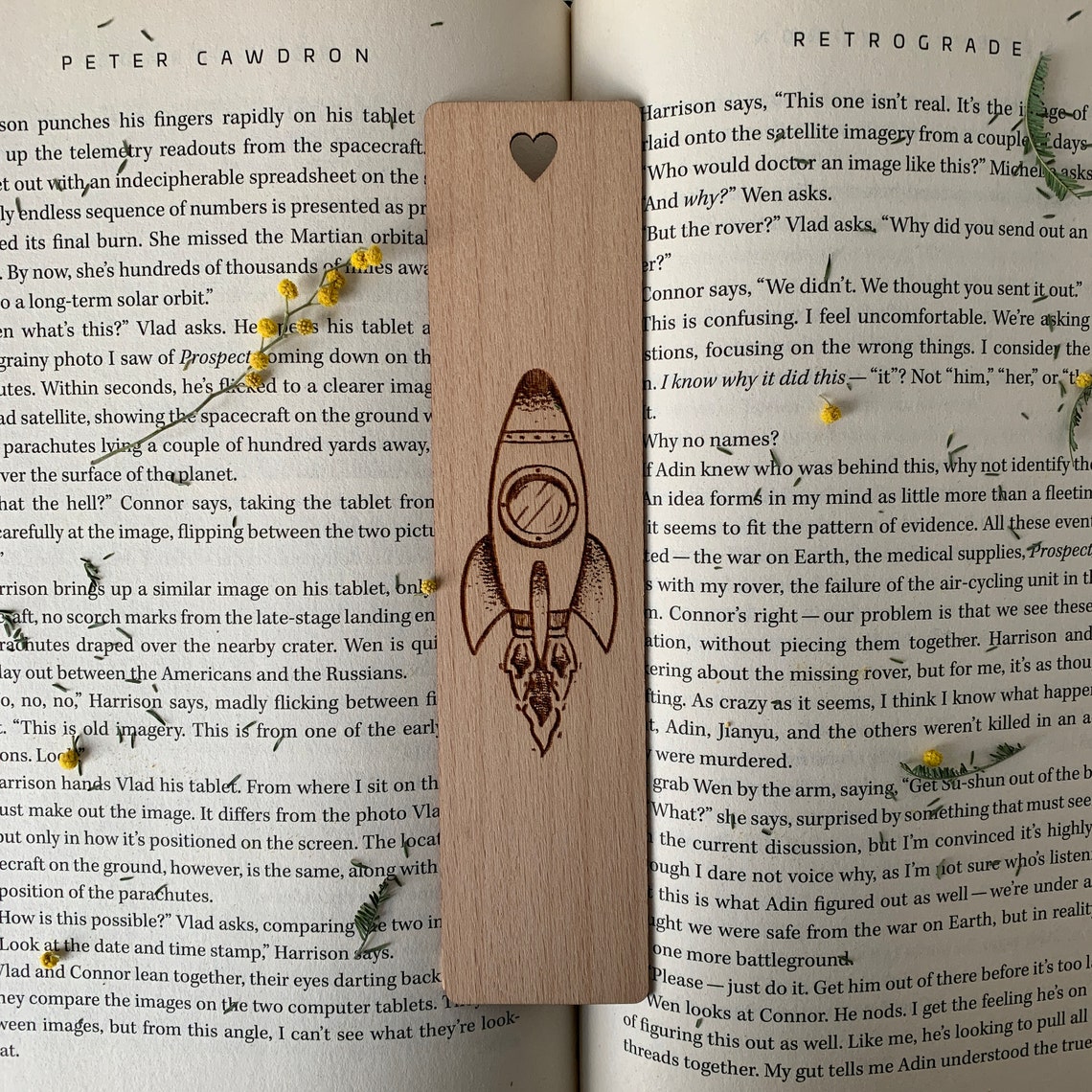 Wooden Bookmark Rocket Wooden Bookmark Book Accessories - Etsy