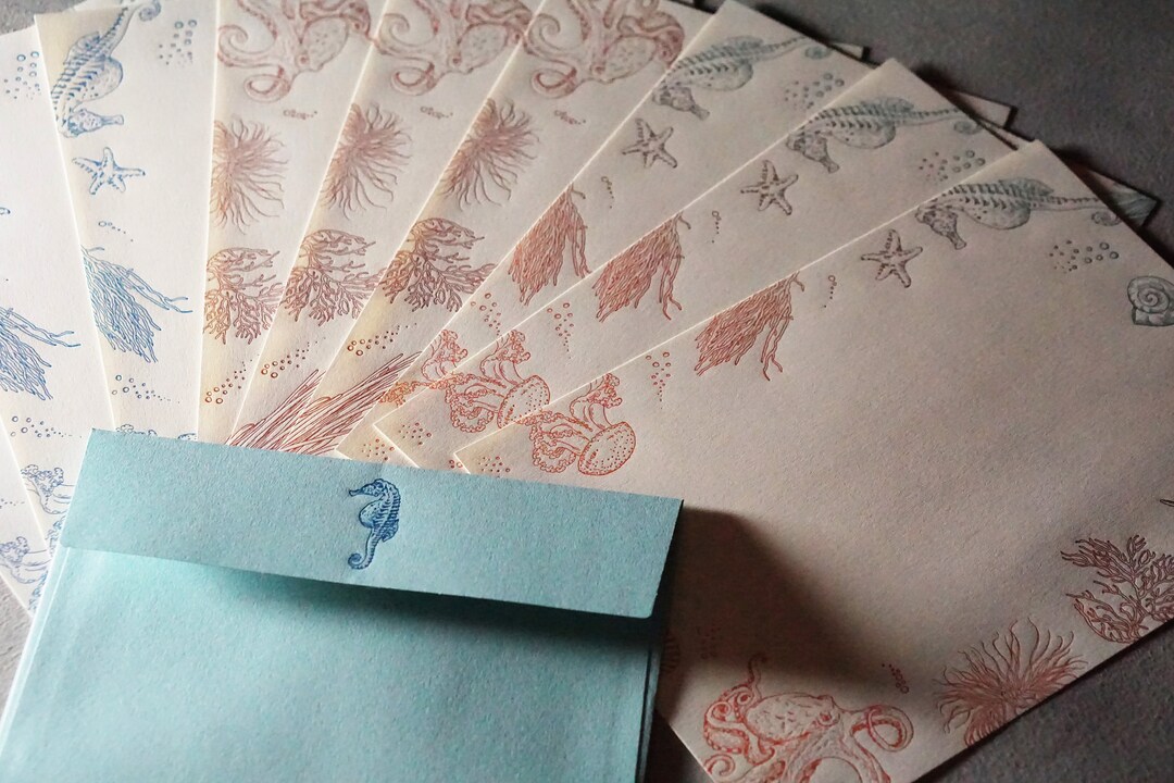 Letter Writing Set | Letter Press Card | Traditional | SEA | Handmade ...