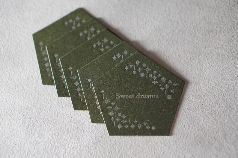 Letter Press Card | Pentagon Card | 4 Colors | With Silver Pen ...