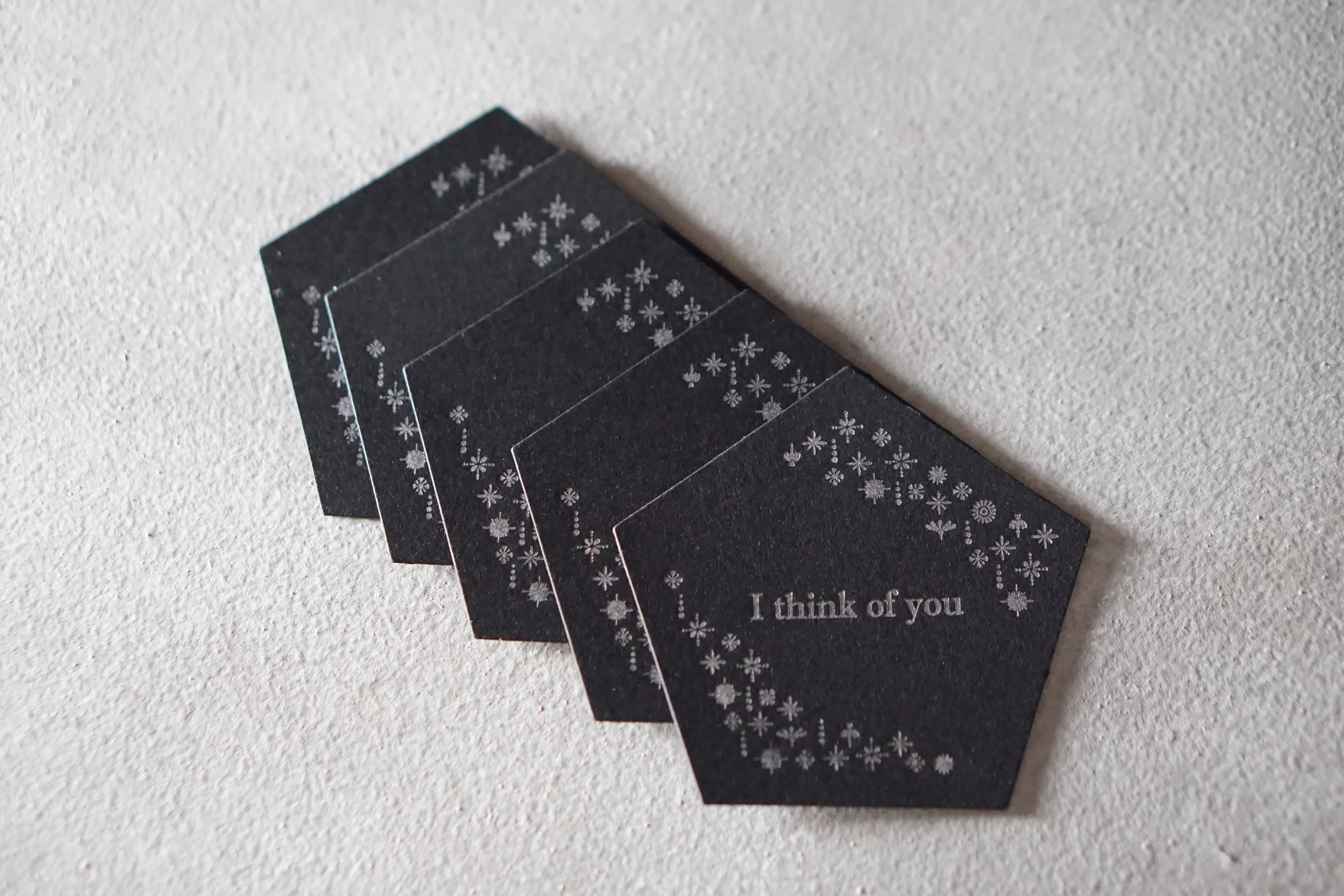 Letter Press Card | Pentagon Card | 4 Colors | With Silver Pen ...