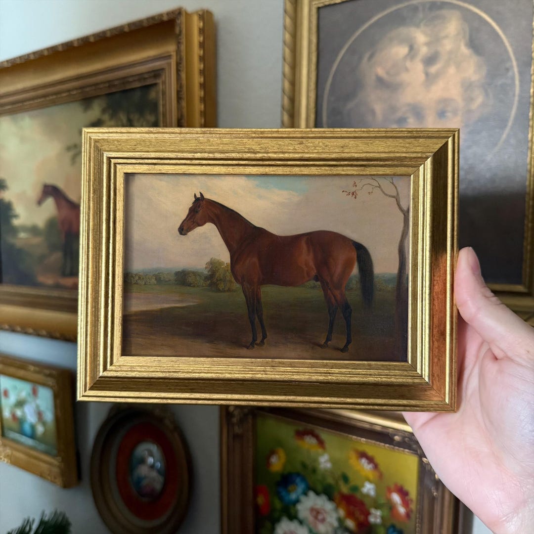 Vintage Horse Art Print in Gold Frame (4x6) - Etsy